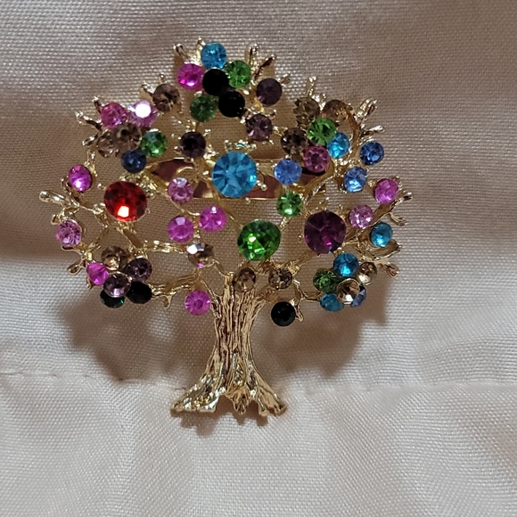 Jewelry | Rhinestones Decor Tree Shaped Brooch | Poshmark